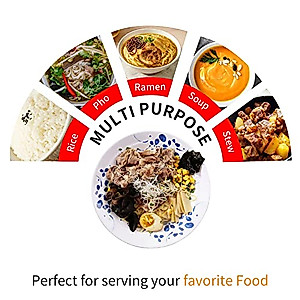 TP 60oz Ramen Bowls, 8-piece Unbreakable Japanese Melamine Noodles Bowls for Pho and Asian Dishes with Chopsticks Spoons set and Dipping Bowls, Set of 2