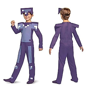 Disguise Minecraft Costume, Enchanted Diamond Armor Outfit for Kids, Minecraft Costume Halloween, Small (4-6)