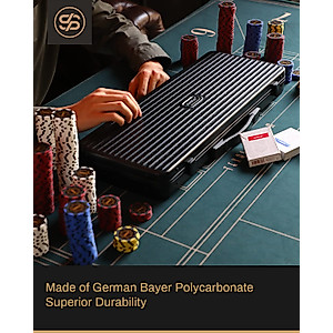 SLOWPLAY Poker Chip Case for Texas Holdem, 300 pcs of 39/40mm Poker Chips | High-end Carrying case Providing Full Protection, German Polycarbonate Shell, Super Portable & Sturdy