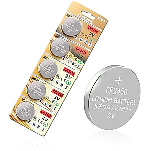 GutAlkaLi CR2450 Lithium 3V Battery, Electronic Coin Cell Button for Toys Calculators Watches (40 Pcs)