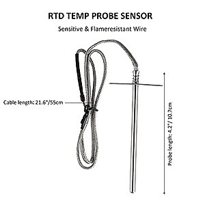 Apromise Replacement Parts for Traeger Grill - Upgraded Digital Thermostat Controller with 2 Meat Probes & 2 Meat Thermometer Probe Clips & 1 RTD Temperature Sensor for Traeger Replacement Parts