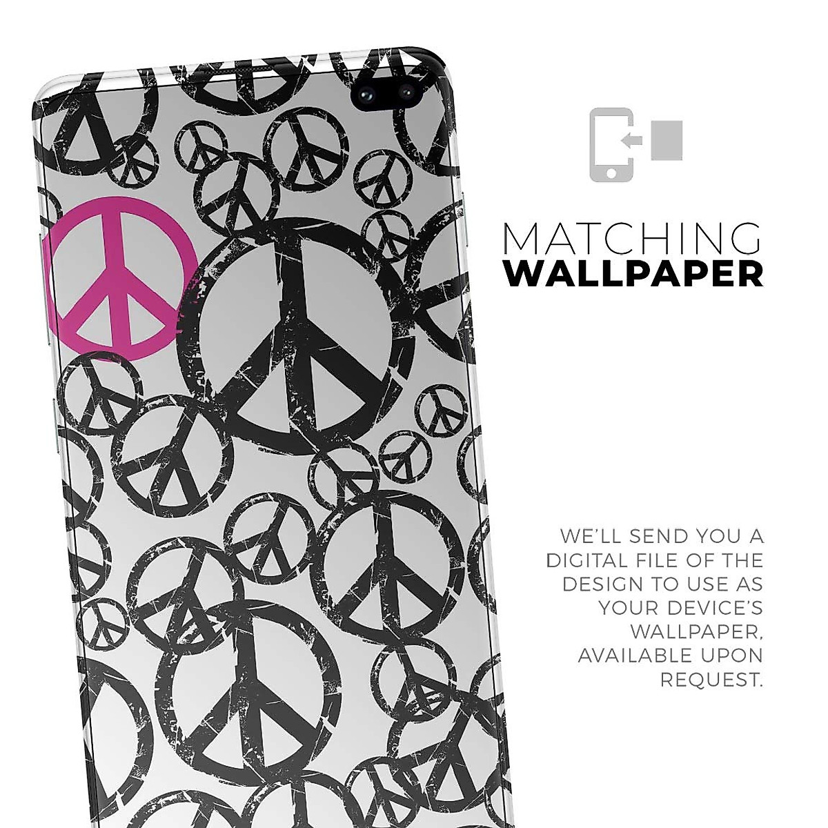 DesignSkinz Peace Collage Protective Vinyl Decal Wrap Skin Cover Compatible with The Samsung Galaxy S20 (Screen Trim & Back Glass Skin)