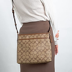 COACH(コーチ) Shoulder Bag, Khaki/Saddle