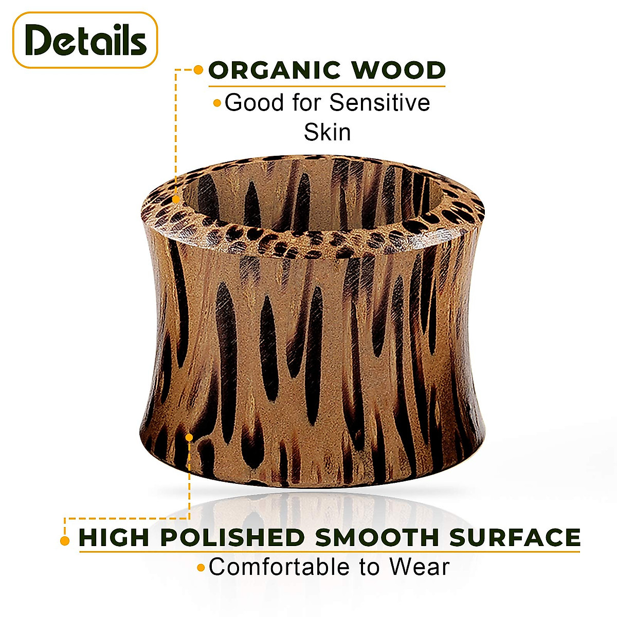 BIG GAUGES 2 Pairs Coconut Wood 4gauges 5 mm Double Flared Saddle Piercing Jewelry Ear Flesh Tunnel Stretcher Earring Lobe Plugs BG6932