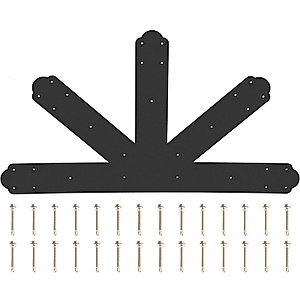 VEVOR Gable Plate, Black Powder-Coated Truss Connector Plates, 12:12 Pitch Gable Bracket, 4 mm / 0.16" Steel Truss Nail Plates, Decorative Gable Plate with Bolts for Wooden Beam Use