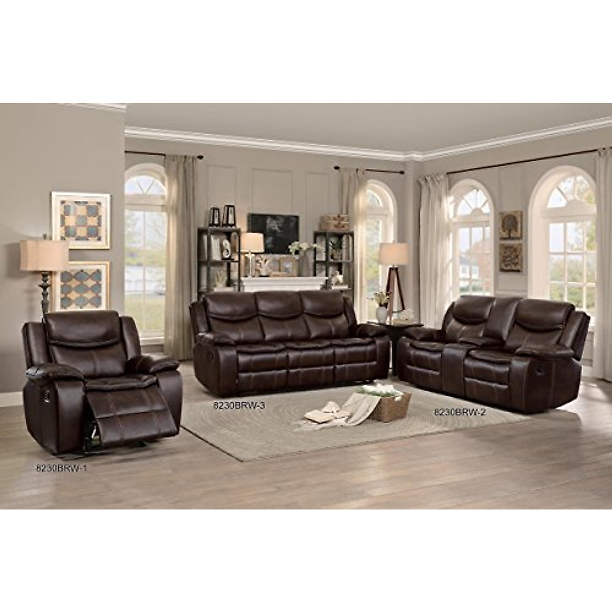Homelegance Bastrop Double Reclining Sofa (Manual), Brown