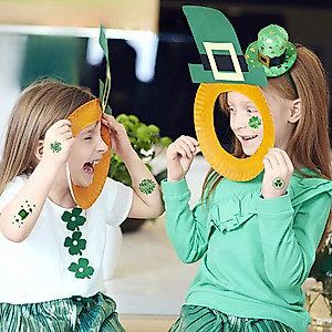 10 Sheets St Patrick's Day Tattoos Stickers Temporary Tattoo Stickers Shamrock Assorted Face Body Sticker,for Saint Patrick's Day Decoration Irish Clover Themed Party Supplies