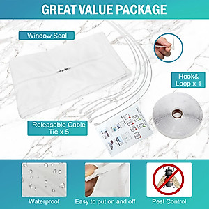 YoleShy Portable AC Window Seal for AC Unit, Portable AC Window Kit for Portable Air Conditioner Window Seal 25X102~160 cm AC Window Vent Kit with Zip and Adhesive Fastener AC Unit Window Seal