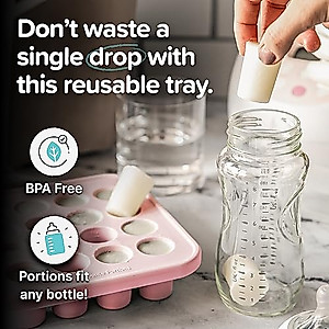 Souper Cubes MyMilk Baby Food Freezer Tray With Lid - 1/2 Oz Silicone Breast Milk Freezer Tray - Perfect Storage Container for Baby Food, Purees, and Breast Milk - Pink