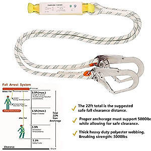 Ymachray Fall Protection Safety Harness OSHA/ANSI Compliant,internal Shock Absorbing landyard&Hook