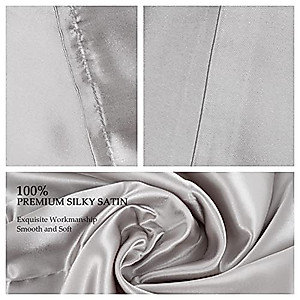 Satin Pillowcase, DIGHEIGG Silk Pillowcase for Hair and Skin, Pillow Cases for Sleeping Set of 2 with Envelope Closure (Dark Grey, 20 ×30 inches)