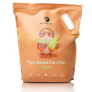 PETTIME Tofu & Corn Litter Large 12lb Dust-Free Clumping Cat Litter Quickly Absorb Cat Odors Pure Natural Toilet Flushable Corn Litter