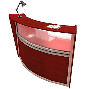 Linea Italia Office Reception Desk, 1 Panel, Cherry