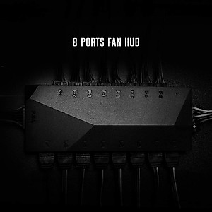 ID-COOLING HA-02 Fan Hub for Computer Internal Fans, 8 PWM Ports+8 ARGB Ports, ARGB Motherboard Sync, PWM Functional Fan Adapter