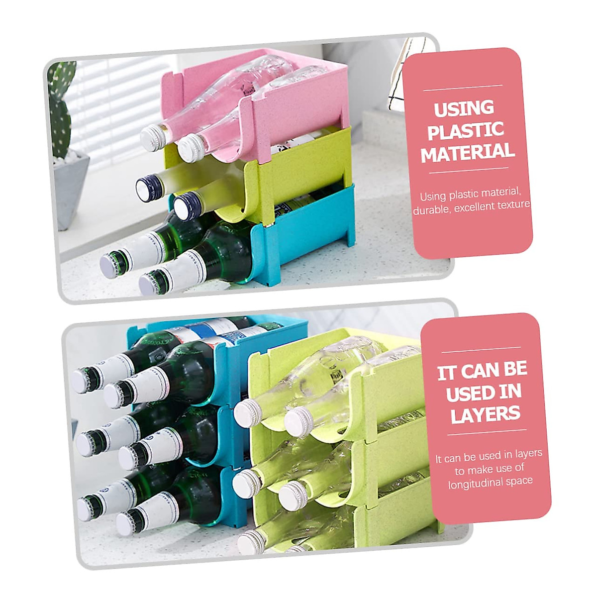 3Pcs can rack refrigerator drink organizer soda can holder refrigerator can organizer fridge beer rack wine fridge drink fridge beer storage organizer office plastic bottle drinks