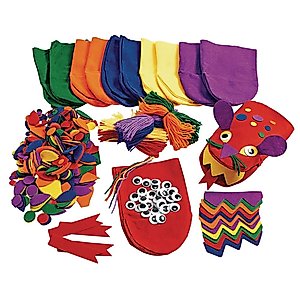 Colorations Felt Imaginary Hand Puppet Craft Kit for Kids, Makes 12 Puppets, Googly Eyes, Dragons, Dramatic Play, Imagination, Creatures, Role Play, Learning, Creativity (HPUPKIT)