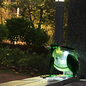 MUMTOP Solar Lanterns Outdoor Waterproof, LED Solar Lights Frog Lamp Decorative Tabletop Lanterns for Patio Garden Yard Table Decor or Gift