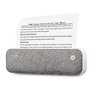 Bisofice PeriPage Portable Printer, A4 Wireless Bluetooth Travel Printer, Portable Thermal Printer Compatible with Android and iOS, Support 2''/3''/4'' Paper Width, Mobile Printer