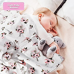 Carseat Canopy and Nursing Cover for Breastfeeding Cool/Warm Weather Infant Car Seat Cover Winter Baby Gifts for Newborn Floral for Boys Girls (Flower/Pink)