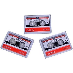 Sony 60 Minute Blank Microcassette Tapes Mc-60, Set of 3 New