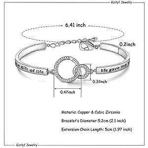 Gzrlyf Stepdaguther Bracelet Bonus Daughter Gifts for Daughter in Law Stepdaughter Wedding Gifts I Didn't Give You the Gift of Life Life Gave Me the Gift of You (White Gold)