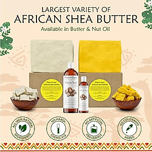 Raw African Shea Butter 5 lbs. Bulk Block 100% Pure Natural Unrefined IVORY - Ideal Moisturizer For Dry Skin, Body, Face And Hair Growth. Great For DIY Soap and Lip Balm Making.