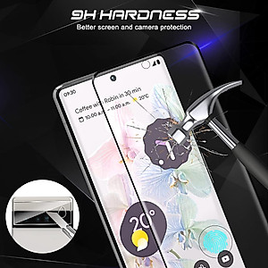 2 Pack for Google Pixel 7 Pro Screen Protector【2+2 Pack】2 Pack Tempered Glass Camera Lens Protector, Compatible Fingerprint, 3D Glass 9H Hardness Tempered Glass Screen Protector for Google Pixel 7 Pro 5g