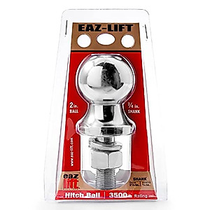 Eaz-Lift 48223 2" Hitch Ball with 3/4" Shank -Chrome Plated Heavy Duty Steel 3,500 lb Rating