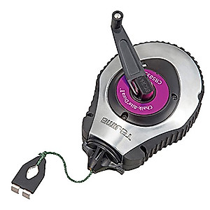 TAJIMA Chalk Line - Chalk-Rite Dura Chalk Box with 100ft Extreme Bold 1.8 mm Snap Line & Integrated Handle Release - CR503S