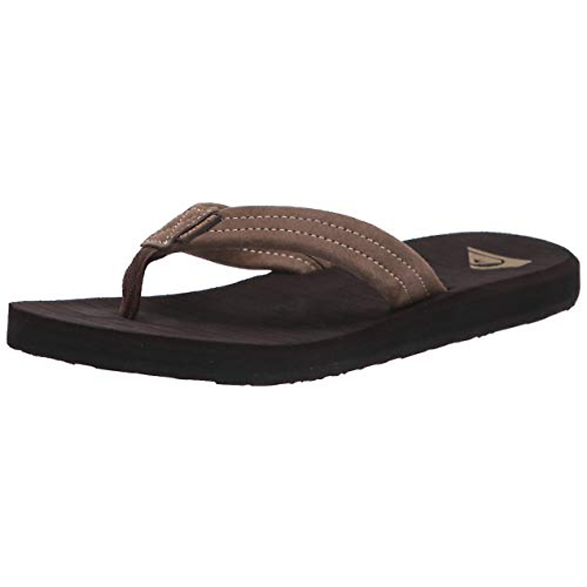 Quiksilver Men's Carver Suede 3 Point Flip Flop Athletic Sandal, Demitasse Solid, 8 M US