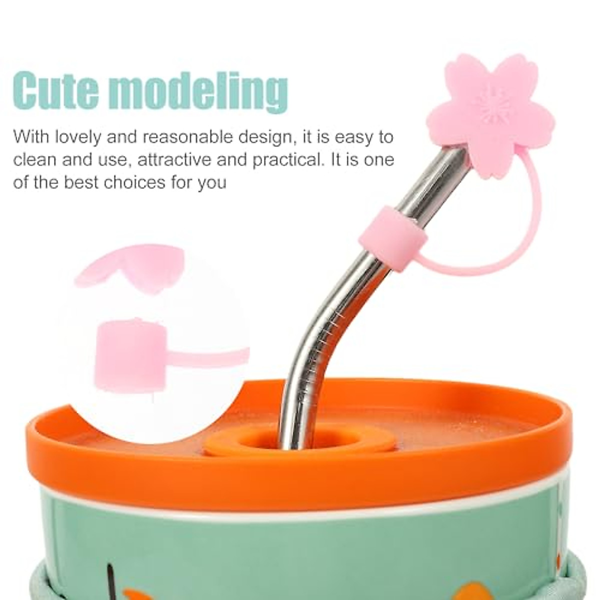 Kichvoe Silicone Straws Reusable Straws 8pcs Silicone Straw Tips Cover Reusable Straw Topper Cute Straw Caps Straws Plugs For 6-8 mm Straws- Mixed style Silicone Straw Tips Silicone Straws Reusable