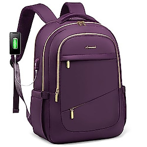 LOVEVOOK Laptop Backpack for Women, Slim Business Laptops Bag with Separate Computer Compartment Stylish Daypack for College Work Travel, Fits 15.6" Laptop