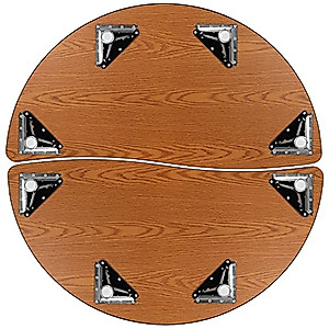 Flash Furniture 2 Piece 47.5" Circle Wave Collaborative Grey Thermal Laminate Activity Table Set - Height Adjustable Short Legs