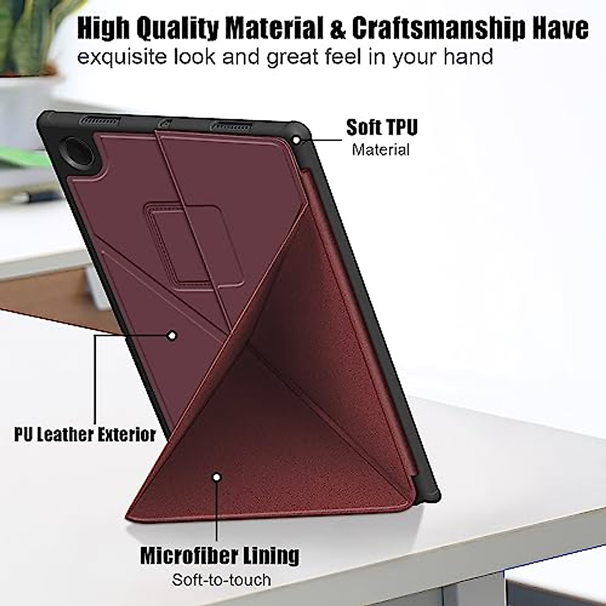 Tablet PC Case Compatible with Samsung Galaxy Tab A8 2021 SM-X200 Tablet Case,Slim Stand PC Hard Back Shell Protective Smart Cover Case,Multi-Viewing Angles Folio Case Cover Auto Sleep/Wake Protective