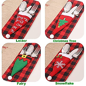 4PCS Mother's Day Silverware Holders, Cutlery Fork Spoon Knife Storage Bags, Premium Tableware Holder for Mother’s Party Dinner Table Decoration, SONGTIY