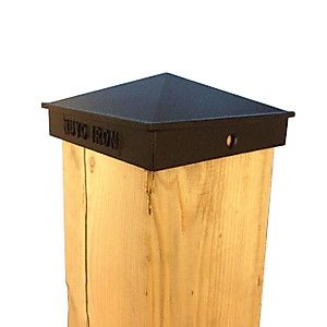 Nuvo Iron Pyramid Post Cap, 6" x 6",Black