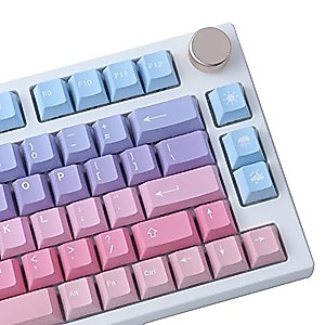 JOMKIZ PBT Keycaps, 129 Keys Dye Sublimation Cherry Profile Keycaps with 6.25U Spacebar Colorful Clouds Keycap Set for Cherry MX Switches ISO/ANSI Layout Mechanical Keyboards