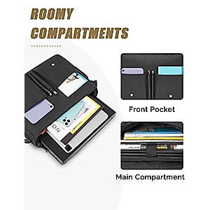 17 Inch Messenger Bags for Men, Large Laptop Briefcase Lightweight Unisex Crossbody Shoulder Bag College Satchel, Water Resistant Daily Computer Sleeve Case for Travel Office Gifts, Black