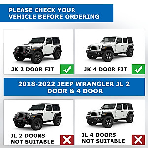 Rear Bumper for Jeep 2007-2018 Wrangler JK Unlimited, HAWKLEY Alloy Steel Full Width JK Rear Bumper with D-ring and 2" Standard Receiver Hitch for 07-18 Wrangler JKU Unlimited 4WD 2WD