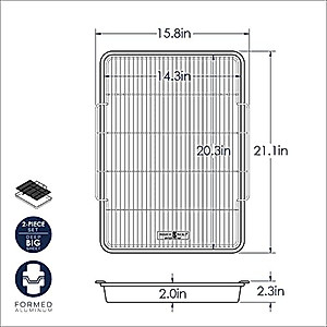 Nordic Ware Extra Large Oven Crisping Baking Tray, with Rack, Silver
