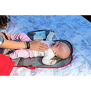 NursElet Baby Diaper Changing Pad, Portable Built-in Pockets Diaper Changing Mat, Compact Wristlet Diaper Clutch, Infant and Toddler Waterproof Diaper Change Pad, Must Have Baby Essential (Black)