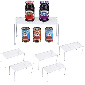 JBESUHI Mesh Kitchen Shelves,Cabinet Storage Shelf Rack, Cabinet Organization Mini Storage Shelf (White, 6)