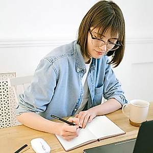 CAGIE Lined Journal Notebooks for Work A5 Business Notebook with Pen Holder, 224 Pages Notebook with Pockets, 5.7"x8.3" Inches, Pink