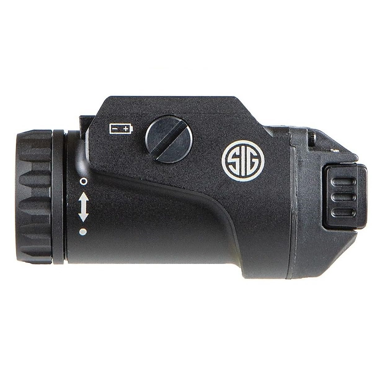 Sig Sauer Foxtrot1X 450 Lumens Compact Durable Tactical Rail-Mounted Handgun Flashlight with Ambidextrous Push-Button Side Switches, Black