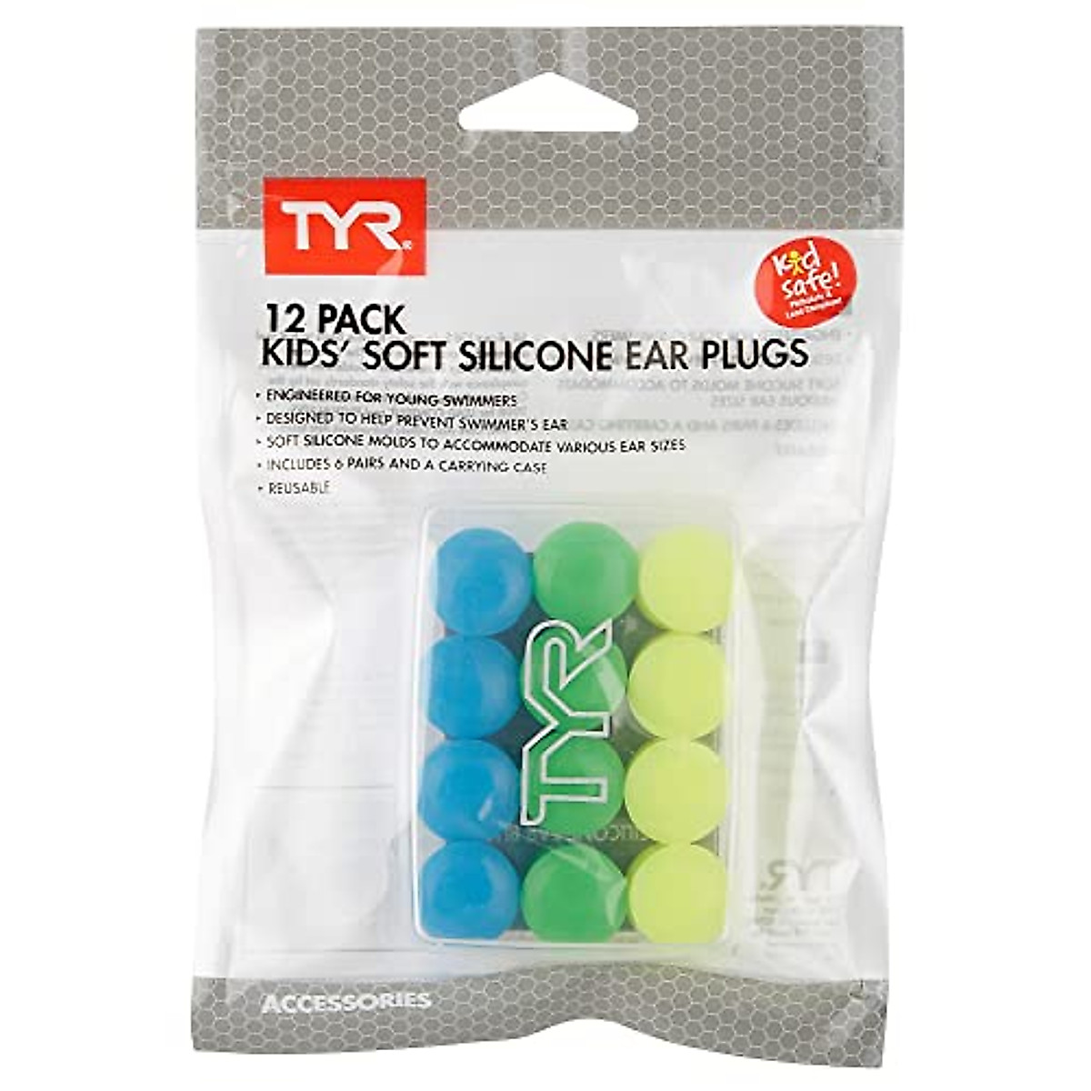 TYR Kids’ Soft Silicone Ear Plugs - 12 Pack
