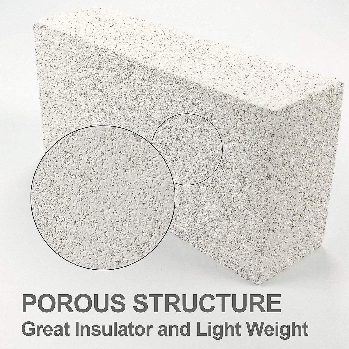 Lynn Manufacturing Insulating Fire Brick, Heat Insulation Block, Low Thermal Conductivity, 2.5" x 4.5" x 9", Single Pack, 2300F-Rated, for Kilns, Forges, Furnaces, Soldering, 3123P