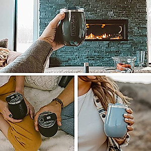 BrüMate Uncork'd XL 14oz Insulated Wine Glass Tumbler With 100% Leak-Proof Lid - Made With Vacuum Insulated Stainless Steel (Glitter Mermaid)