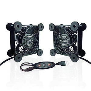 Easycargo 2-Pack 80mm USB Fan Quite, USB Fan 5V, Cooling Small Small Fan with Multi Speed Controller (80mm)