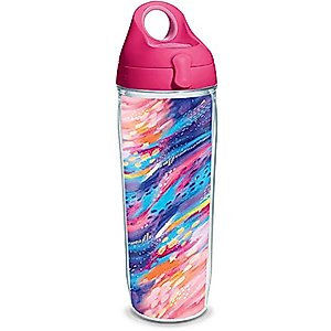 Tervis Etta Vee Happy Abstract Made in USA Double Walled Insulated Tumbler Travel Cup Keeps Drinks Cold & Hot, 24oz Water Bottle, Classic