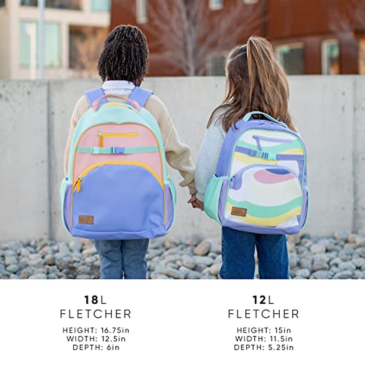 Simple Modern Vegan Leather Toddler Backpack for School Girls and Boys | Kindergarten Elementary Kids Backpack Cute Faux PU Leather | Fletcher Collection | Kids - Medium (15" tall) | Cream Terrazzo